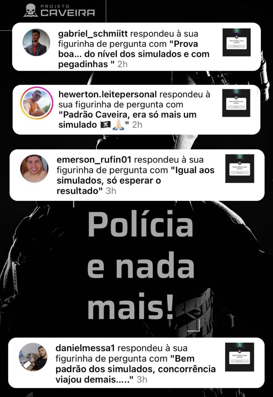Aprovados no concurso da Policia - Projeto Caveira