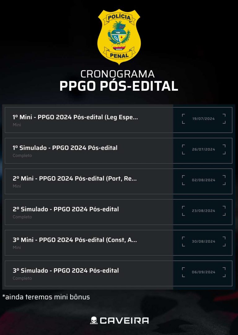 PPGO Pós-edital - Simulados Caveira - Projeto Caveira